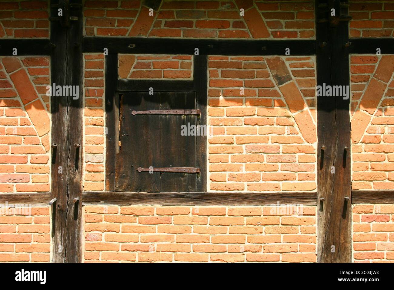 Half-timbered detail with window Stock Photo - Alamy