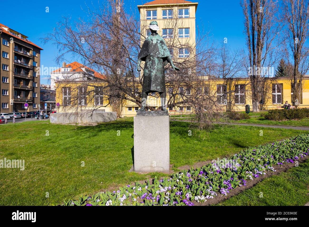 Anna proletářka, Anna the Proletariat, sculpture from 1962, covered ...