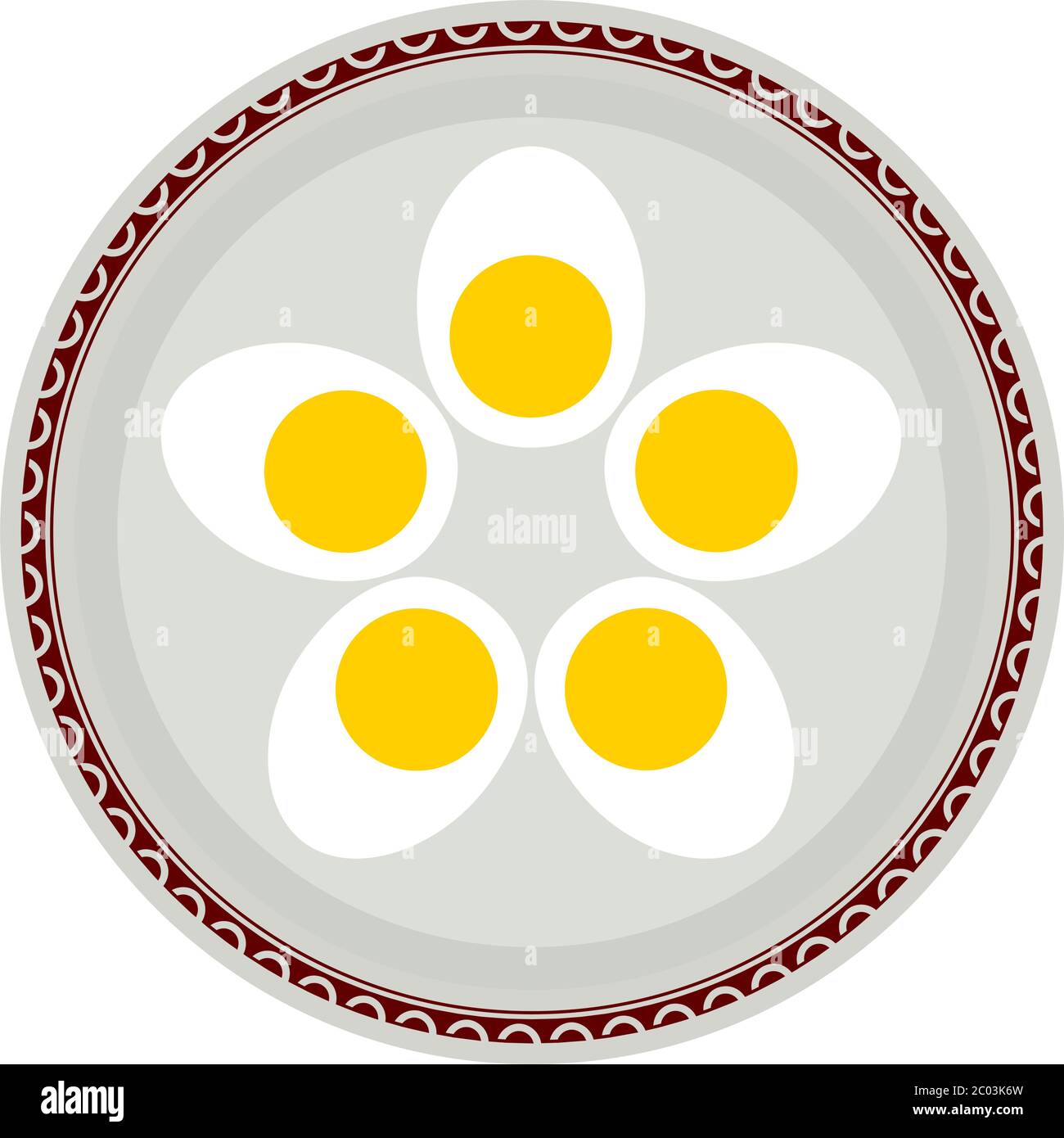 Boiled Eggs In Plate Vector Illustration Stock Vector Image & Art - Alamy