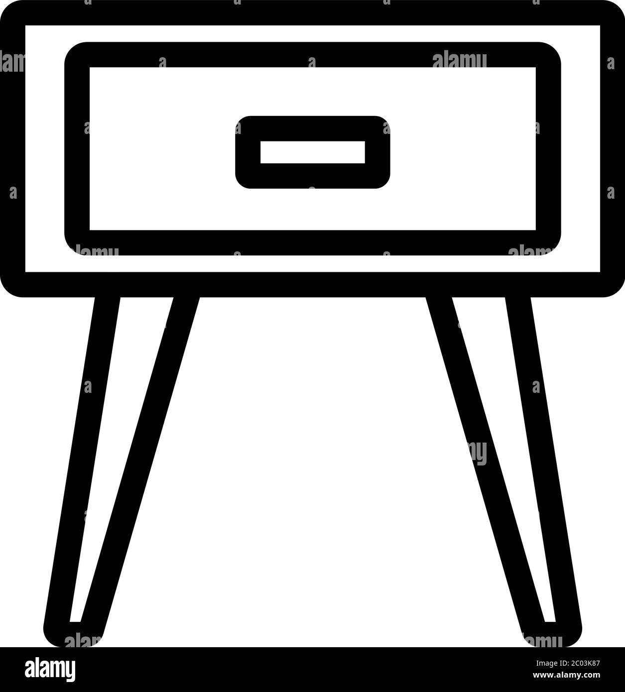 nightstand bedside furniture icon vector outline illustration Stock ...