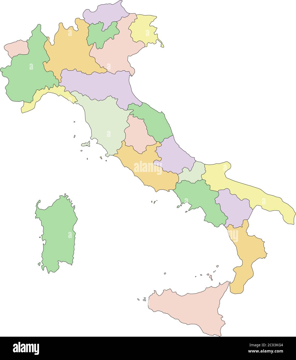 Italy - Highly detailed editable political map with separated layers ...
