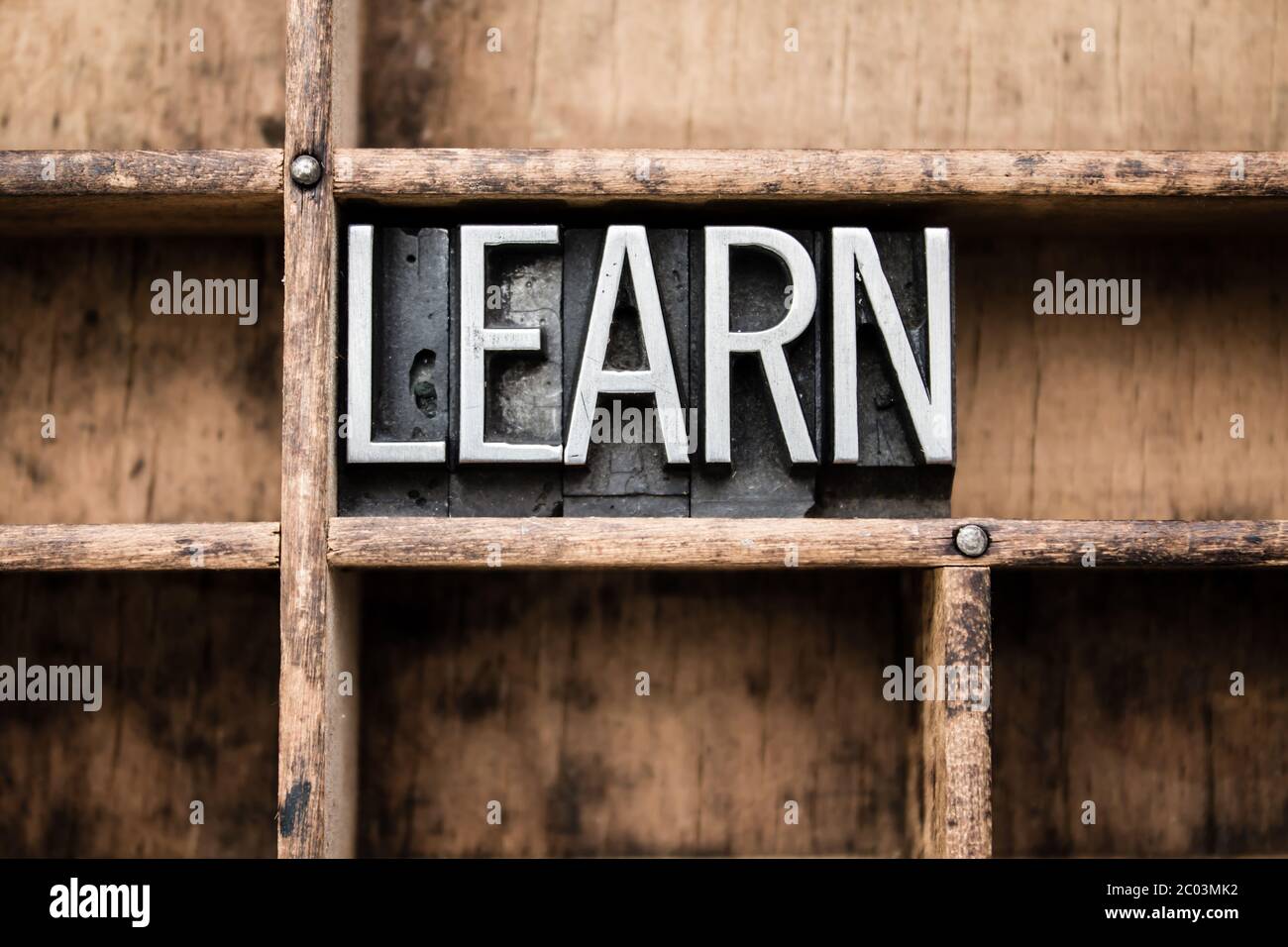 Learn Vintage Letterpress Type in Drawer Stock Photo - Alamy