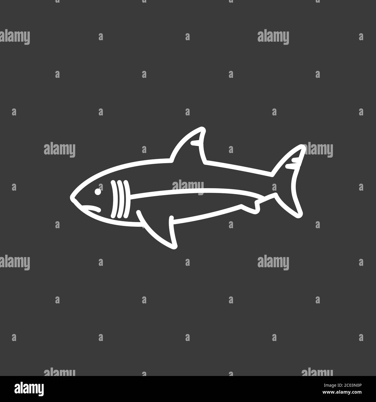 Shark icon. Sea and Ocean Animal symbol isolated on background Stock ...