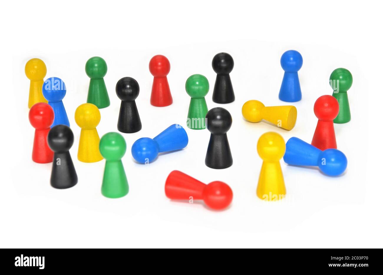 colored wooden pawns Stock Photo - Alamy