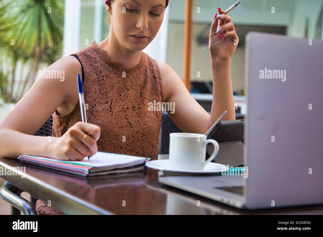 Cigarette terrace smoke hi-res stock photography and images - Alamy