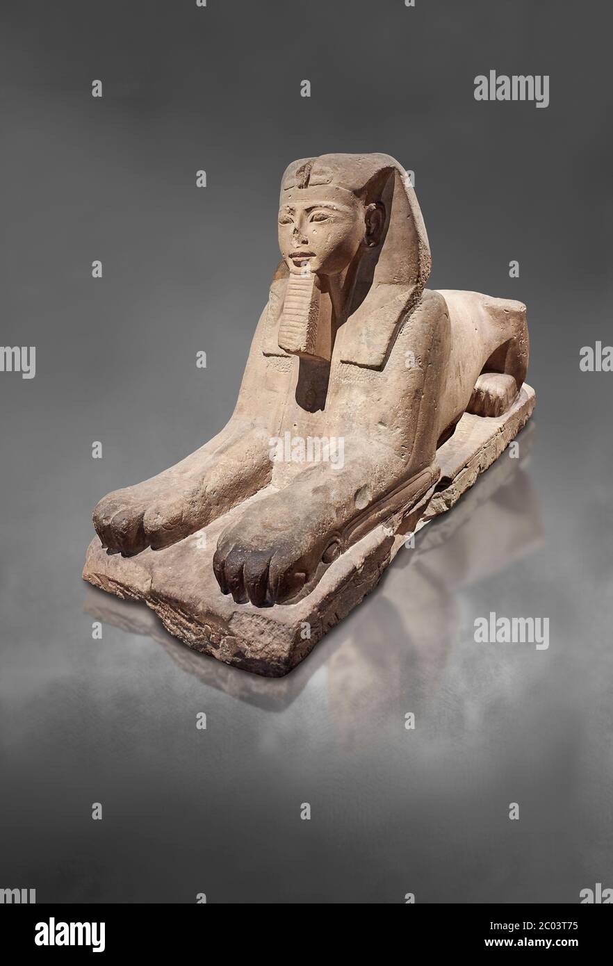 Ancient Egyptian Sphinx statue, sandstone, New Kingdom, early 19th ...
