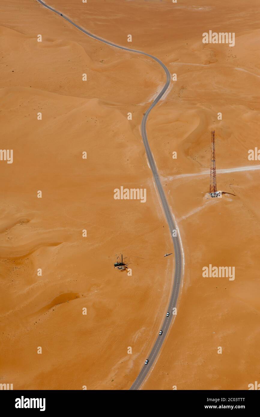 A road through the Sahara desert built by an oil company to facilitate ...