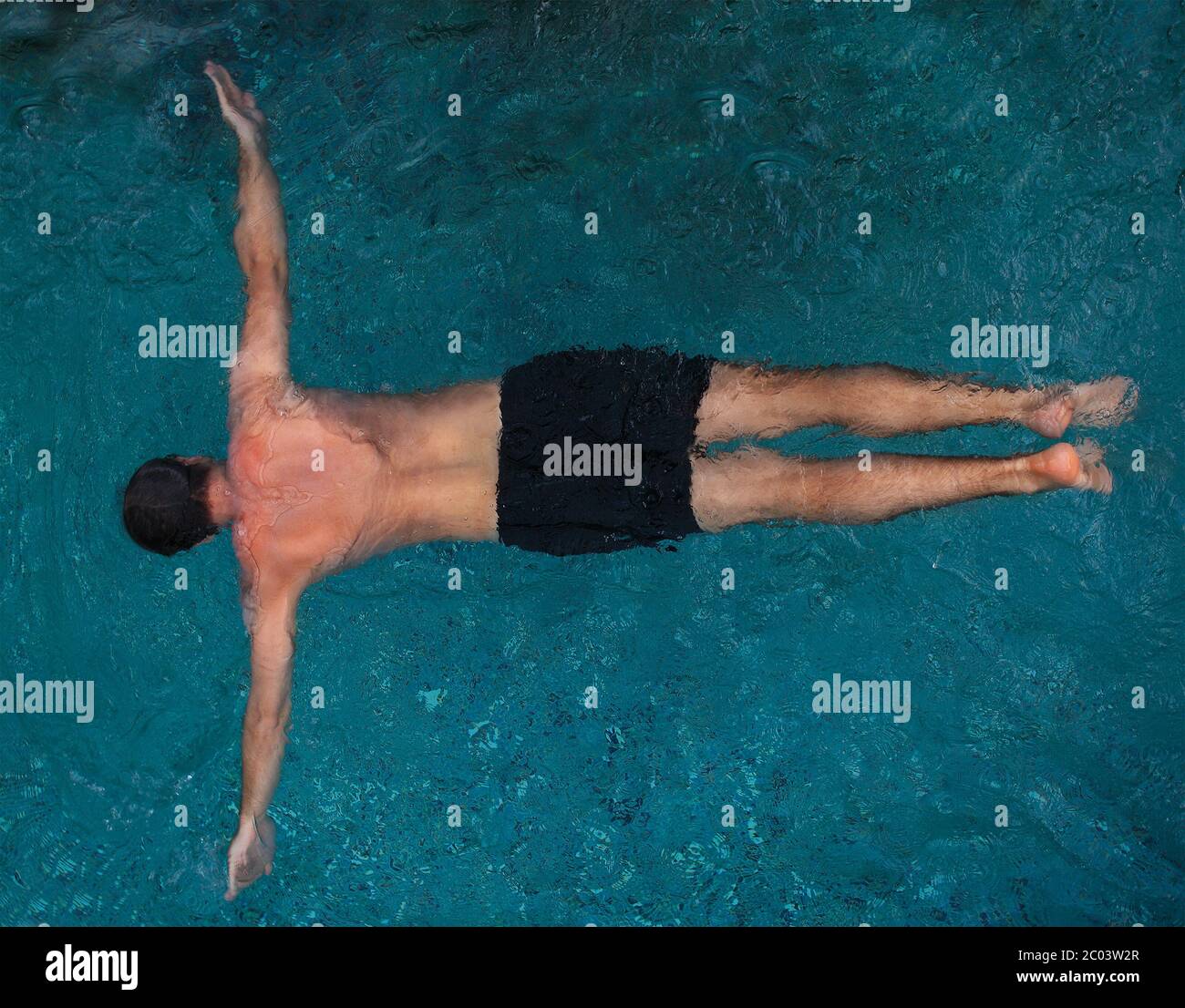 Athletic man swimming in the pool Stock Photo - Alamy
