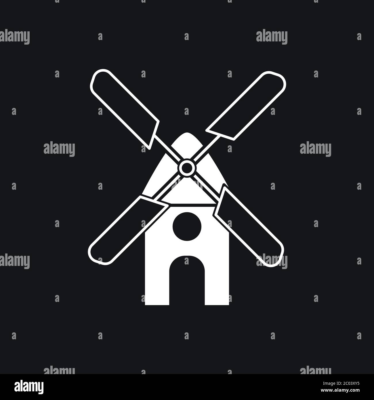 Windmill vector icon, wind turbine symbol isolated on background Stock ...