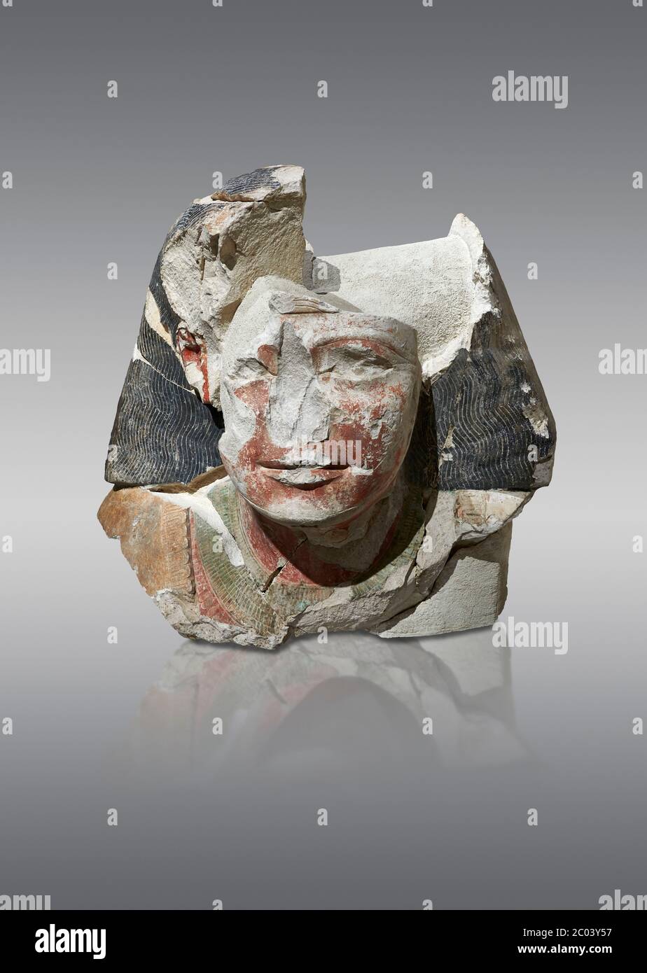 Ancient Egyptian statue head of a monarch, limestone, Middle Kingdom ...