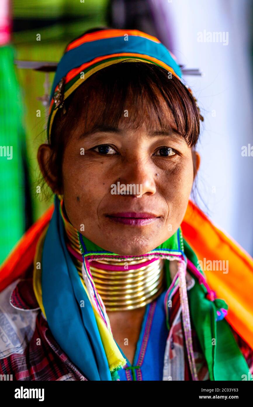 A Portrait Of A Woman From The Kayan (Long Neck) Ethnic Group, Lake ...