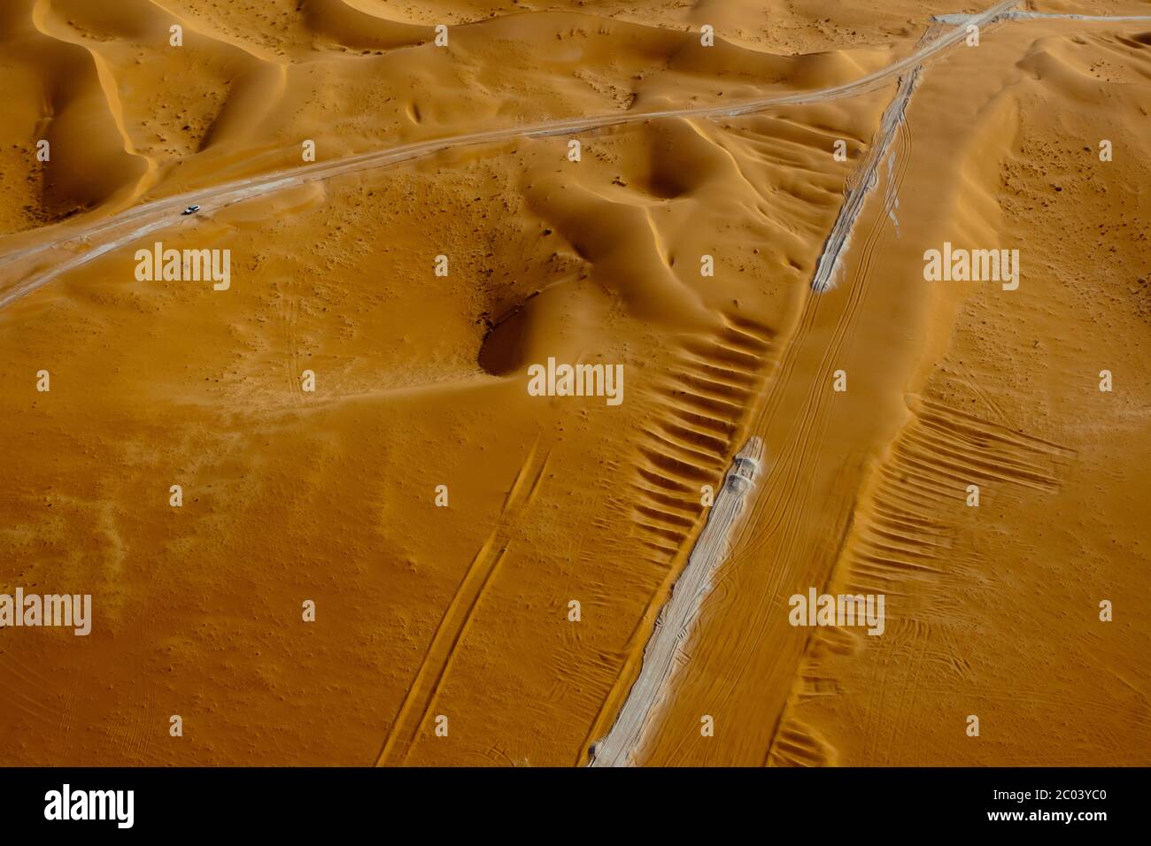 A road through the Sahara desert built by an oil company ito facilitate ...
