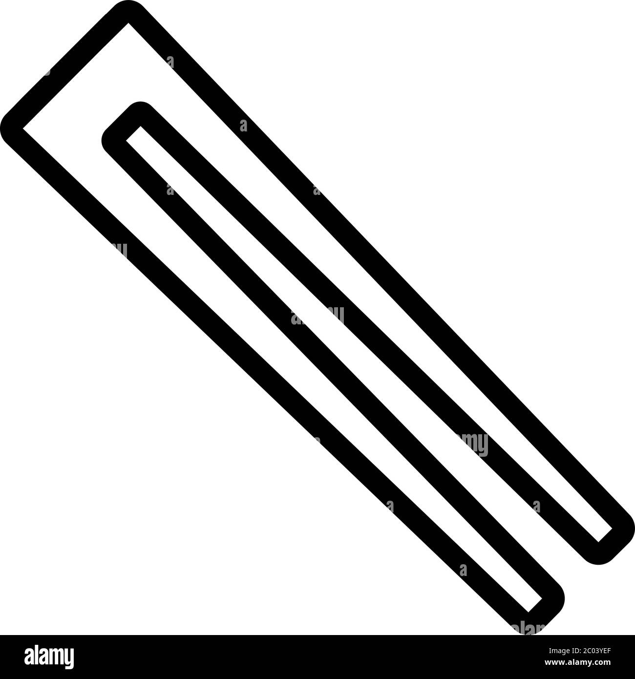 wooden chopstick icon vector outline illustration Stock Vector Image ...