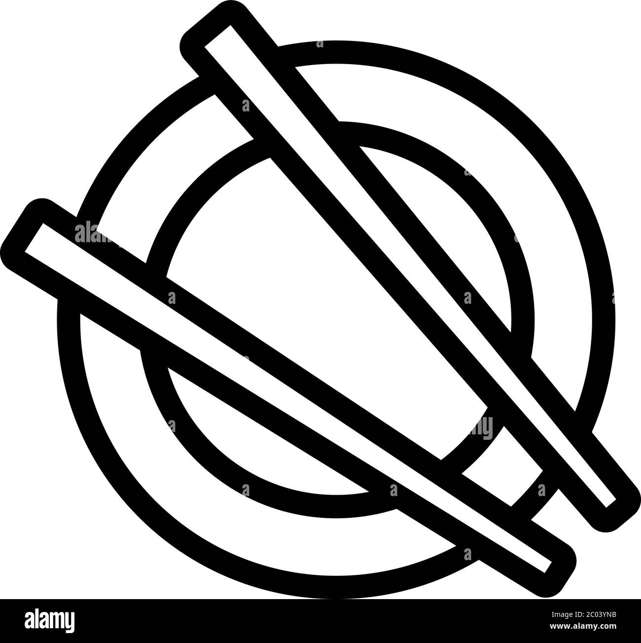 chopstick on plate icon vector outline illustration Stock Vector Image ...