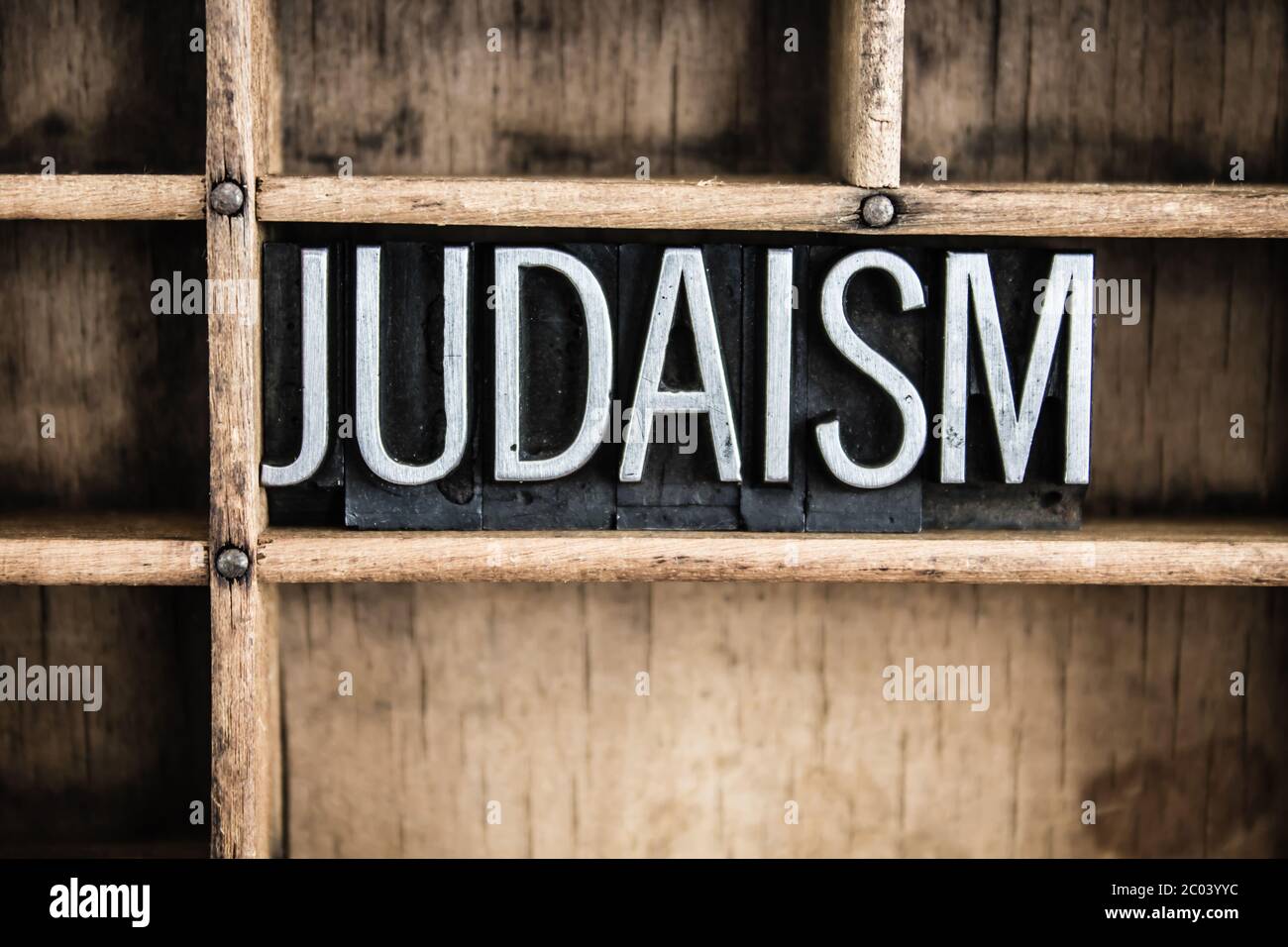 Judaism Concept Metal Letterpress Word in Drawer Stock Photo - Alamy