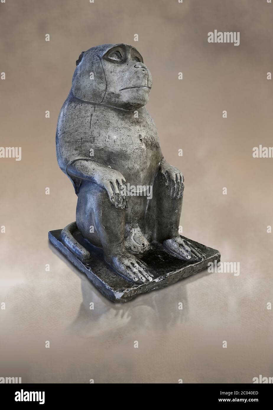 Plaster cast of an ancient Egyptian Thot Baboon statue, reign of ...