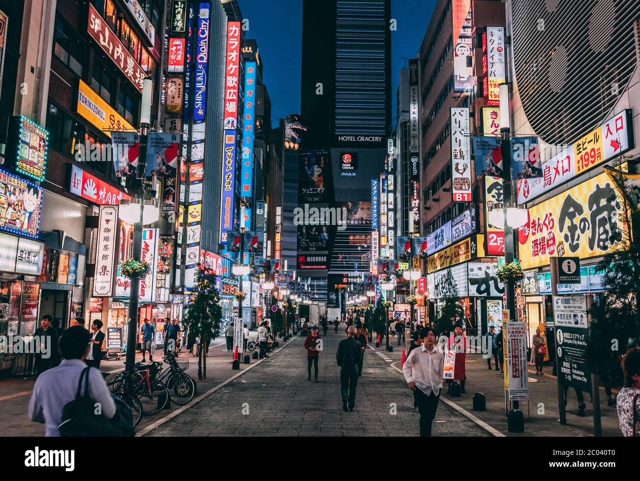 Shinjuku streets with neon signs (Tokyo, Japan Stock Photo - Alamy