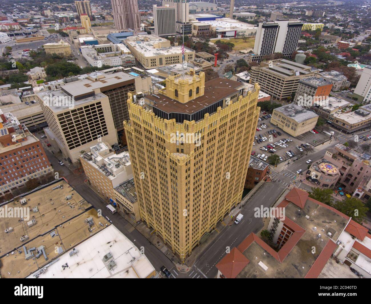 Aerial view of Nix Professional Building in downtown San Antonio, Texas ...