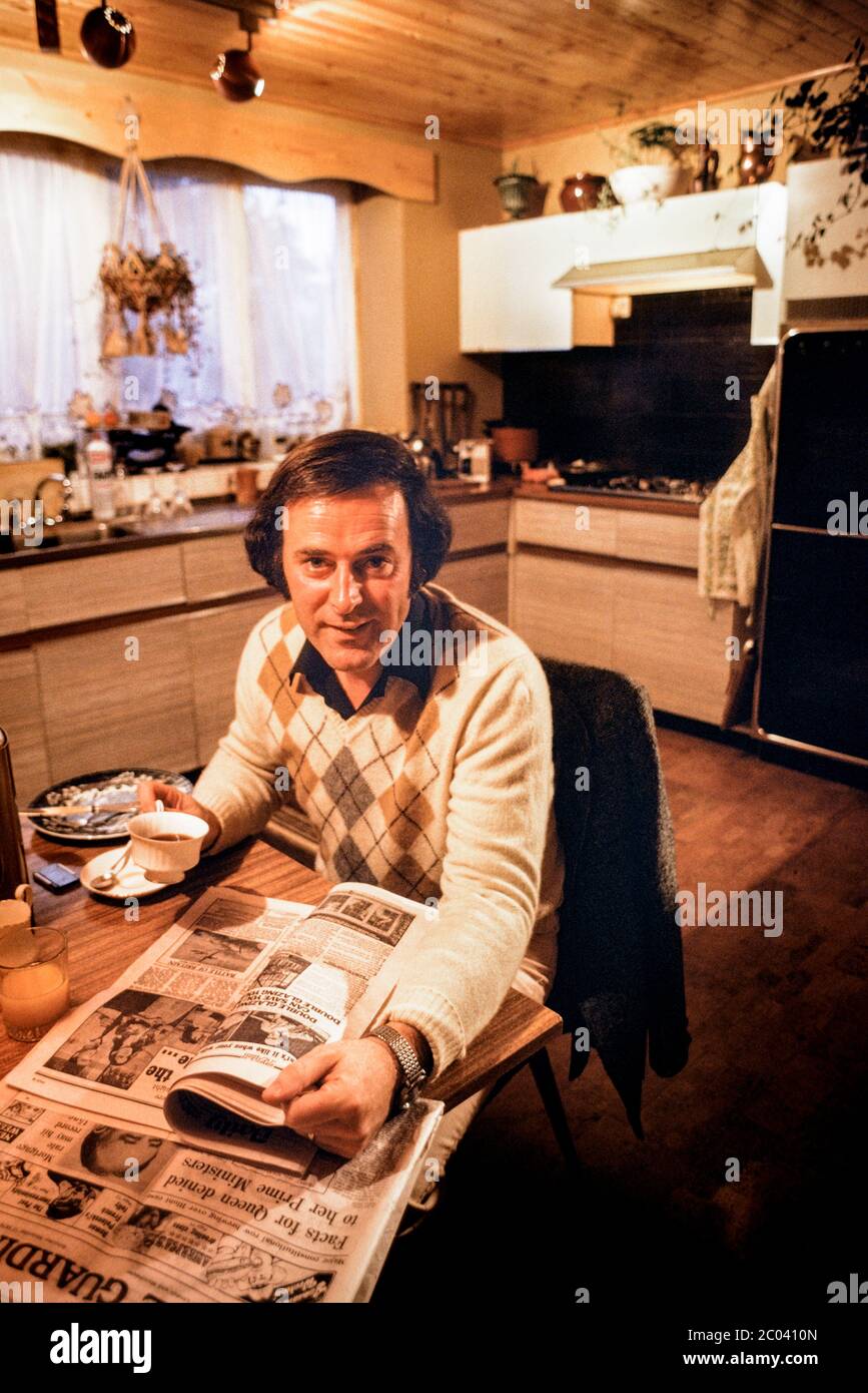 Terry Wogan at home in his kitchen before leaving to broadcast his ...