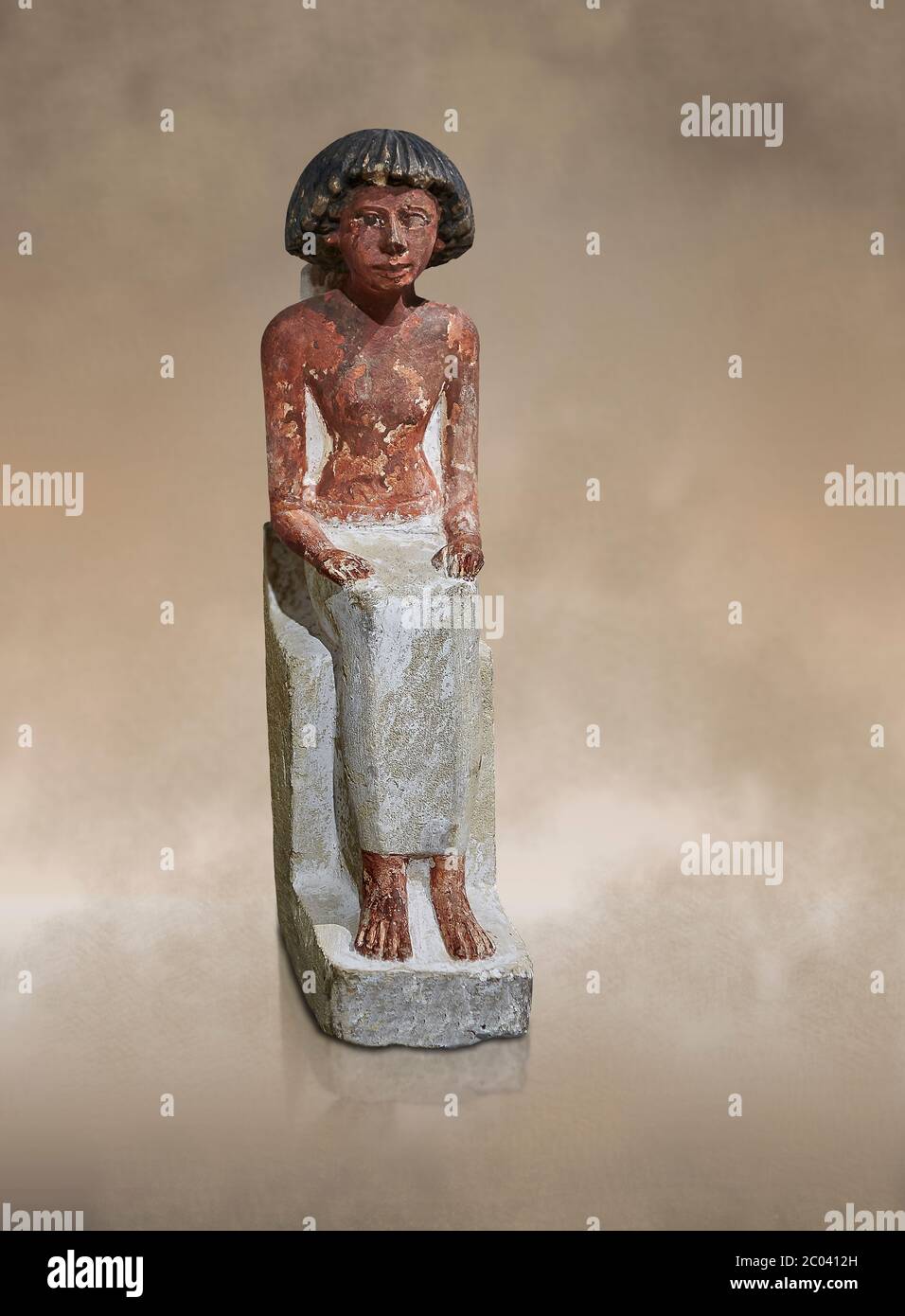 Ancient Egyptian statue of Maa, limestone, New Kingdom, 18th Dynasty ...