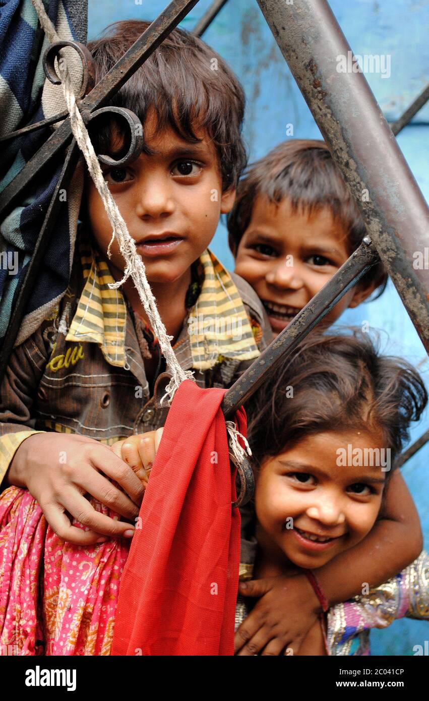 Happy moments of the slum children in the slum area Stock Photo - Alamy