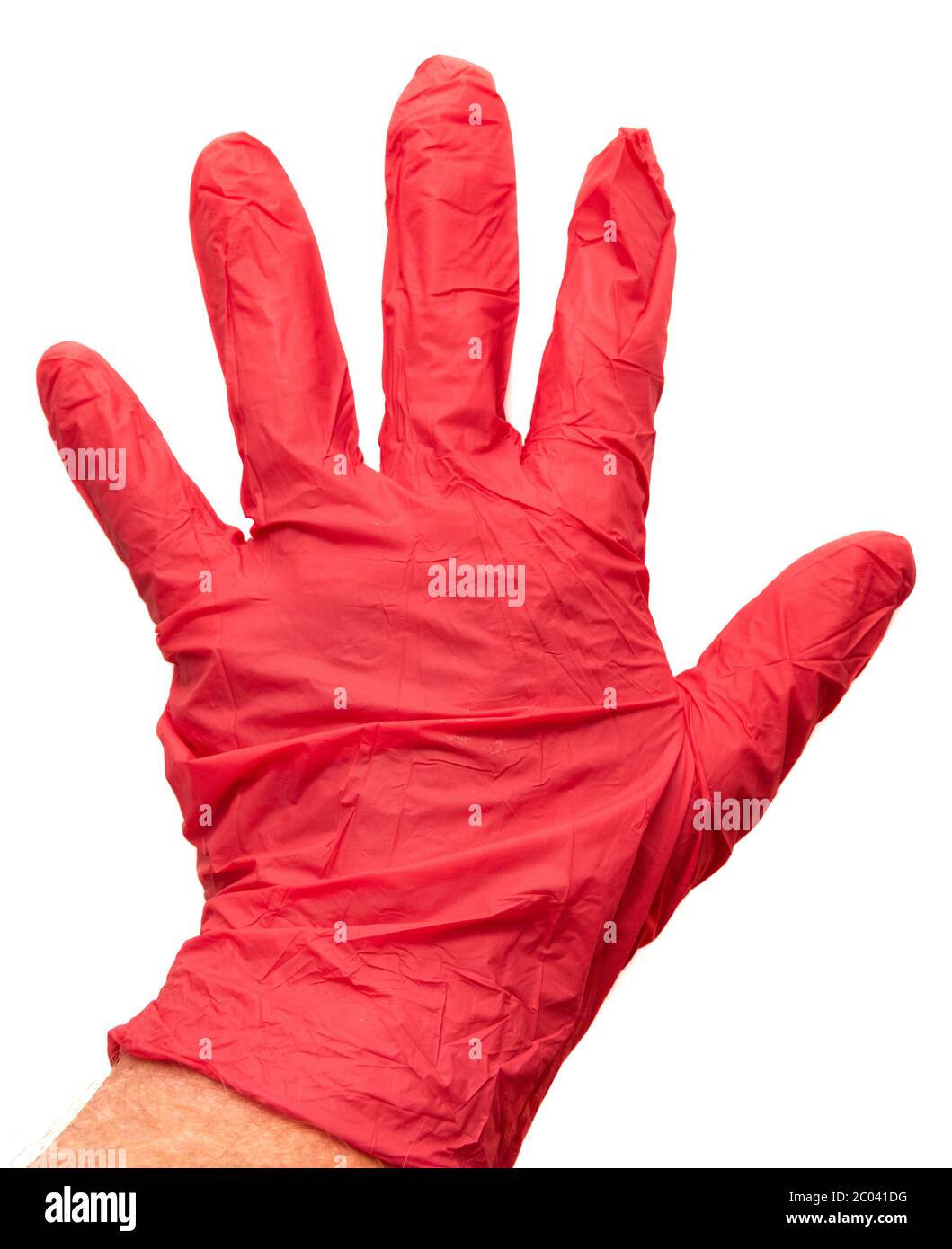 Red disposable ppe glove hi-res stock photography and images - Alamy