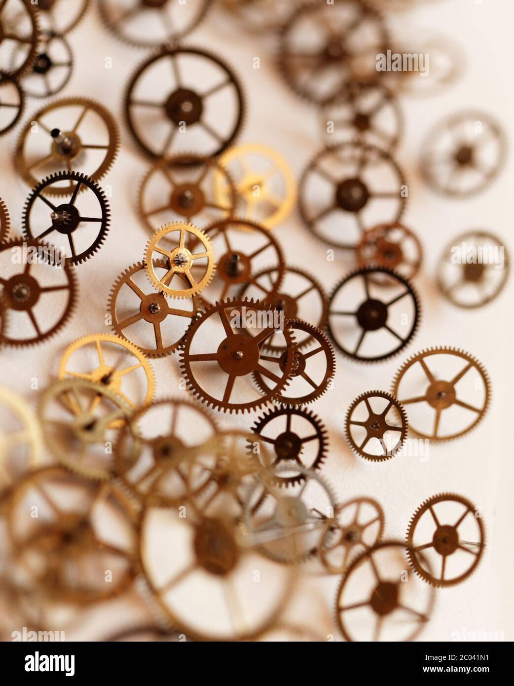 Detail of clock parts for restoration Stock Photo - Alamy