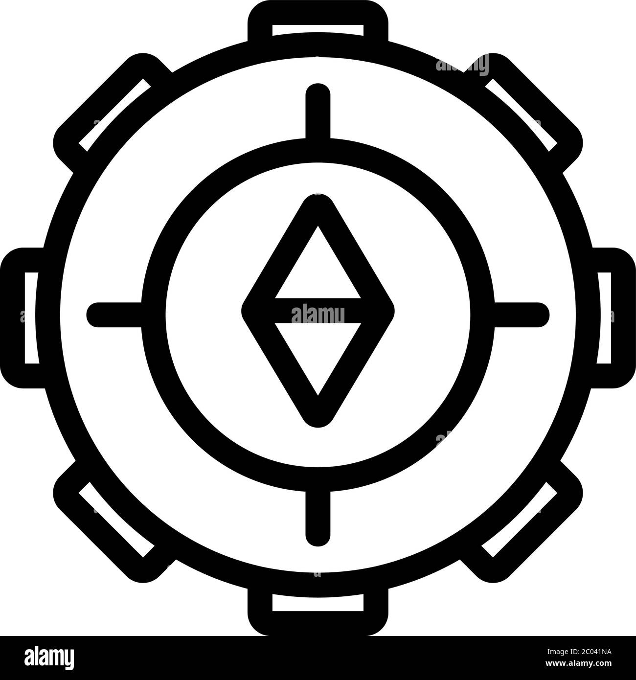 antique compass icon vector outline illustration Stock Vector Image ...