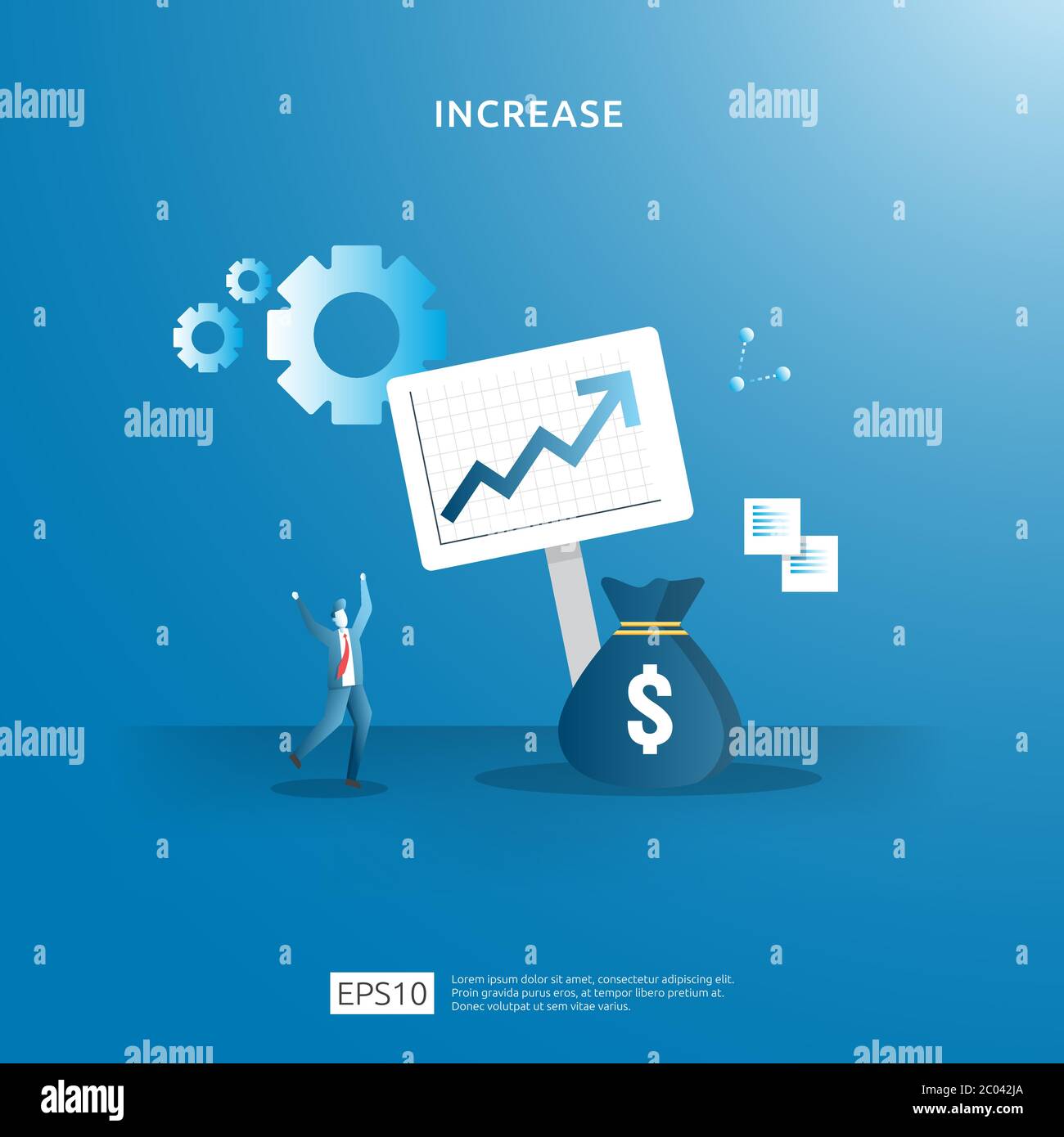 income salary rate increase concept illustration with people character ...