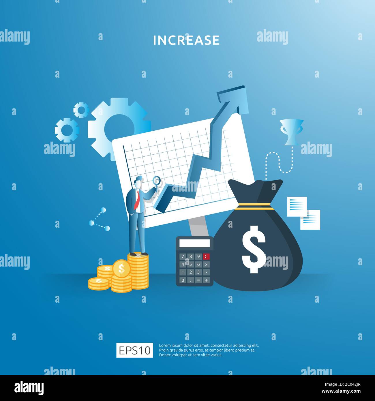 income salary rate increase concept illustration with people character ...