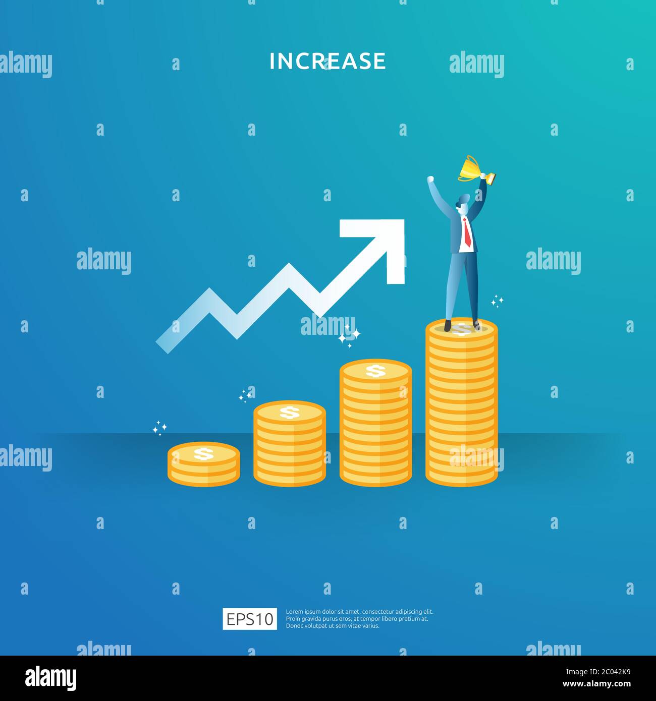 income salary rate increase concept illustration with people character ...