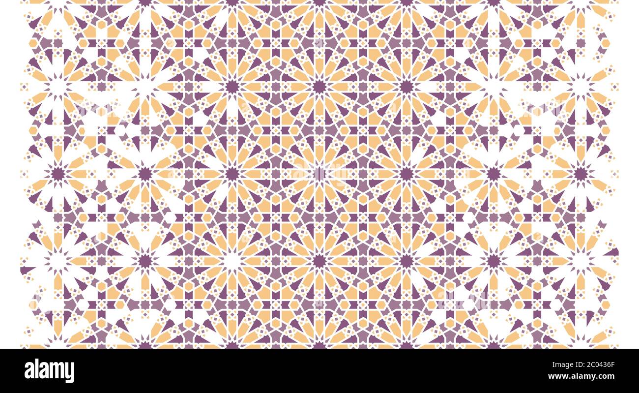 Arabesque vector seamless pattern. Geometric halftone texture ...