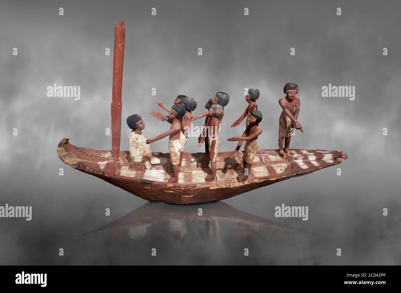 Ancient Egyptian model of a boat with mast, Middle Kingdom (1980-1700 ...