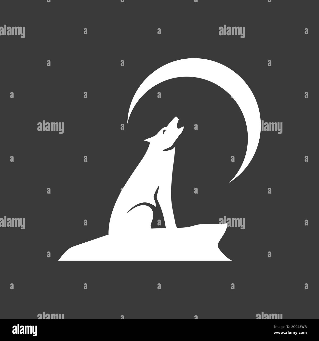 Wolf vector icon. Animal symbol isolated on background Stock Vector ...