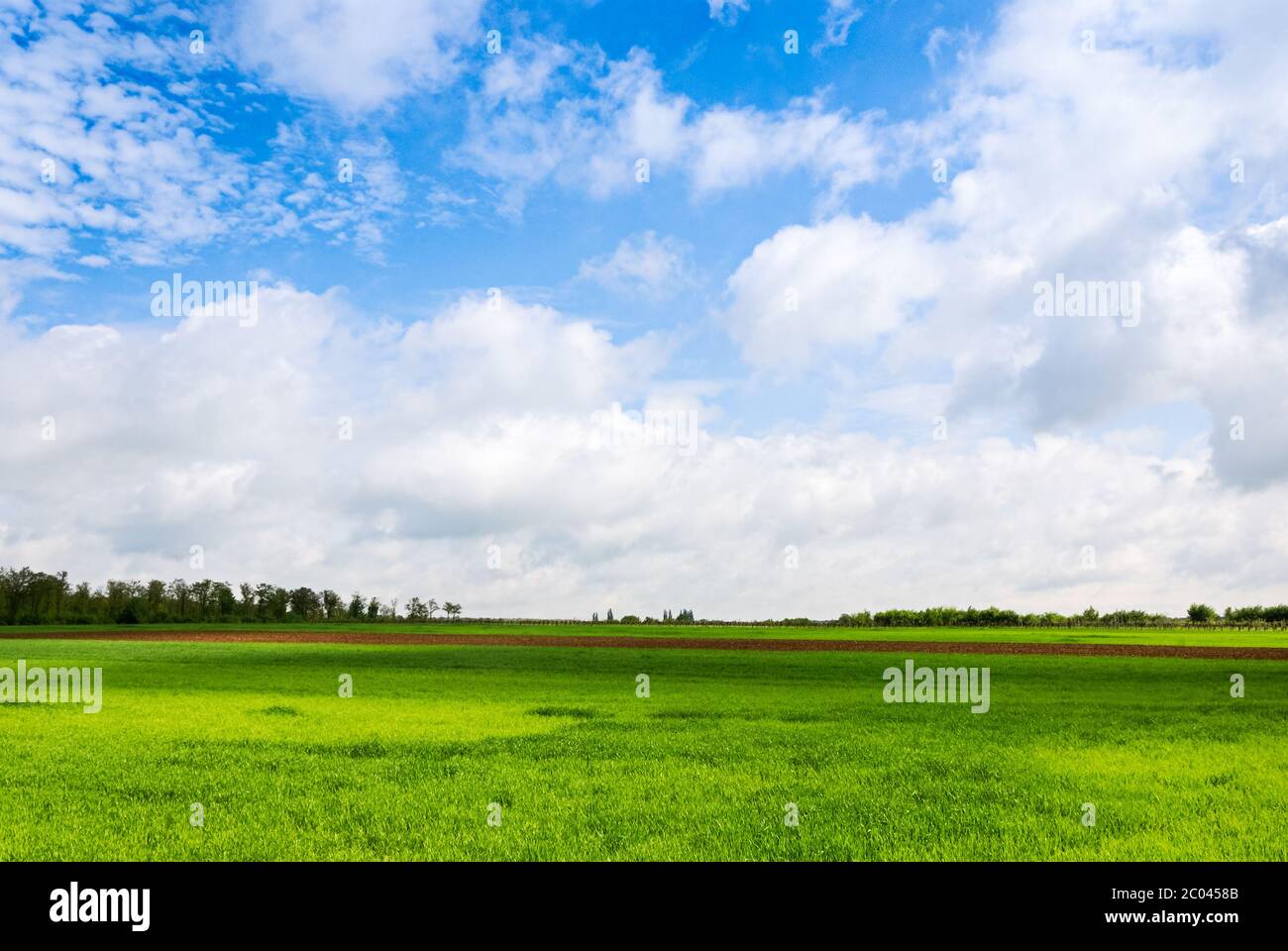Landscape with clouds in spring Stock Photo - Alamy