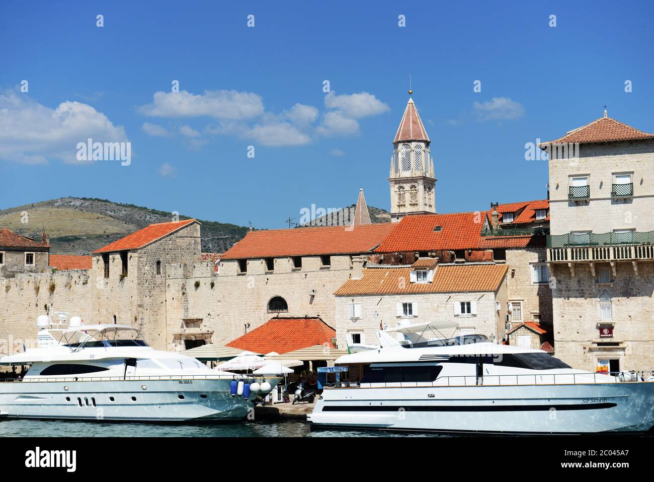 Beautiful old buildings in the old town of Trogir in Croatia Stock ...
