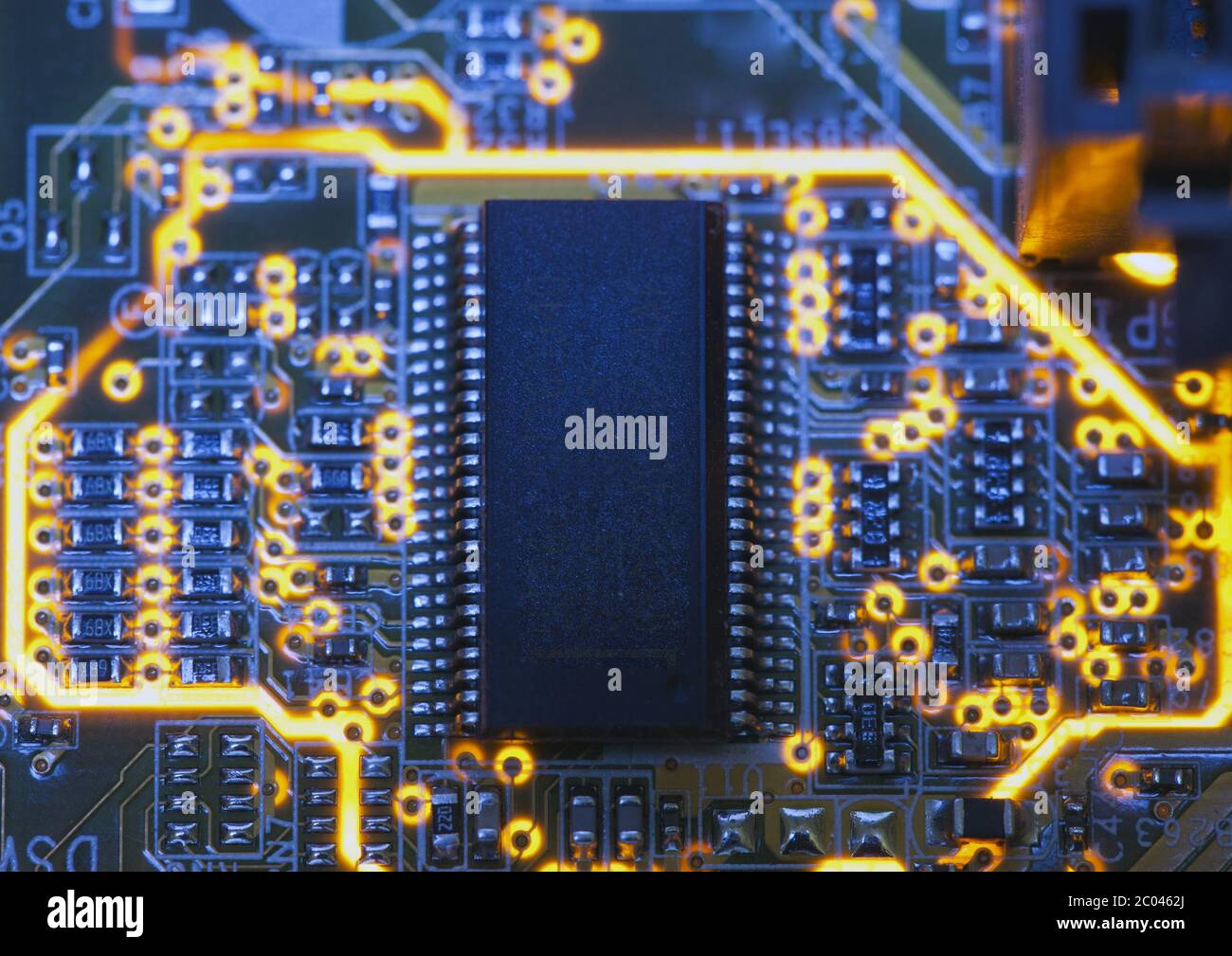 Electronic microcircuit and microchip Stock Photo - Alamy