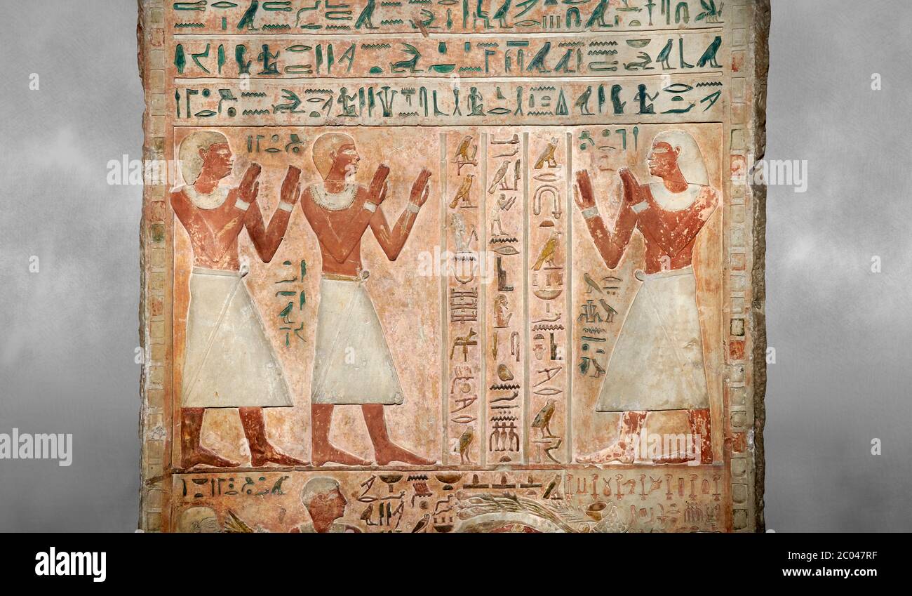 Ancient Egyptian stele of ssuperintendant of chancellor Meru, limestone ...