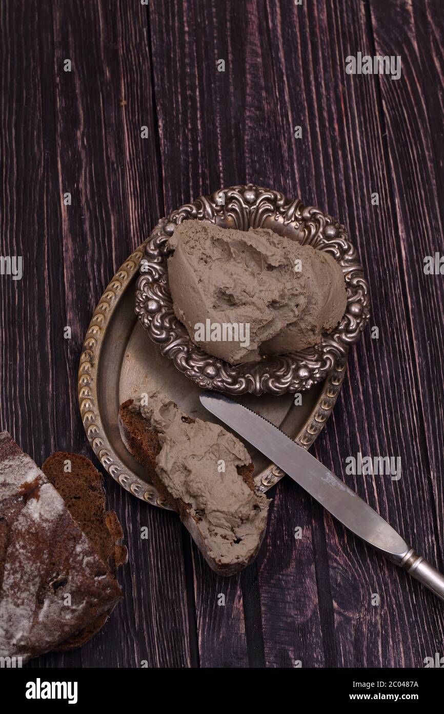Paste from the beef liver and butter Stock Photo - Alamy