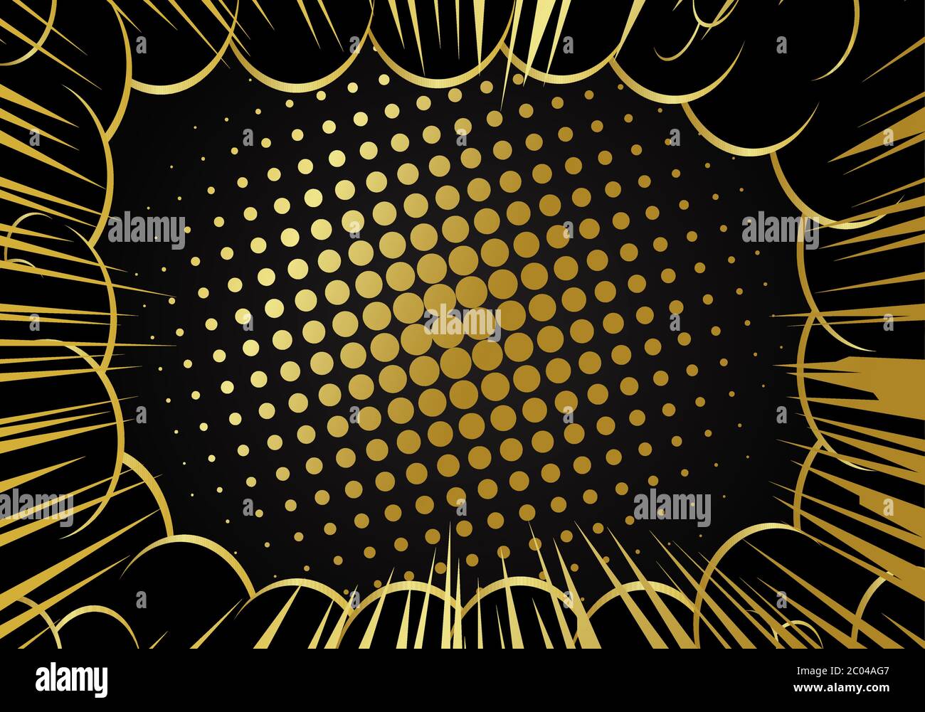 Cartoon design gold colored background. Comic book golden illustration ...
