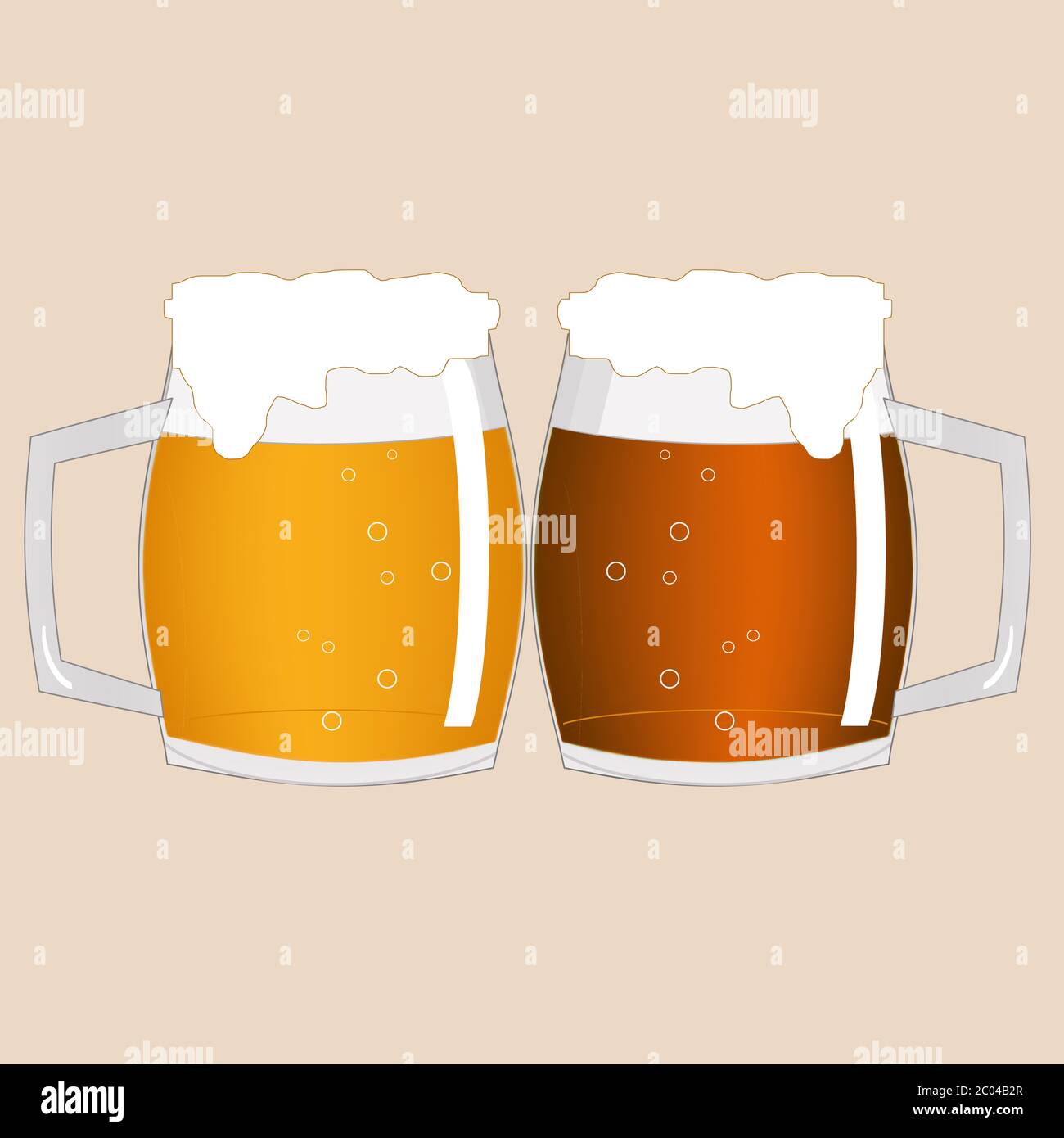 Mugs with beer Stock Photo - Alamy