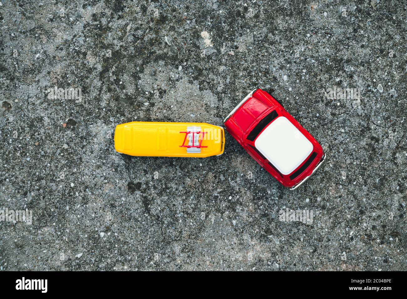 Car crash accident scene transport and accident concept on concrete ...