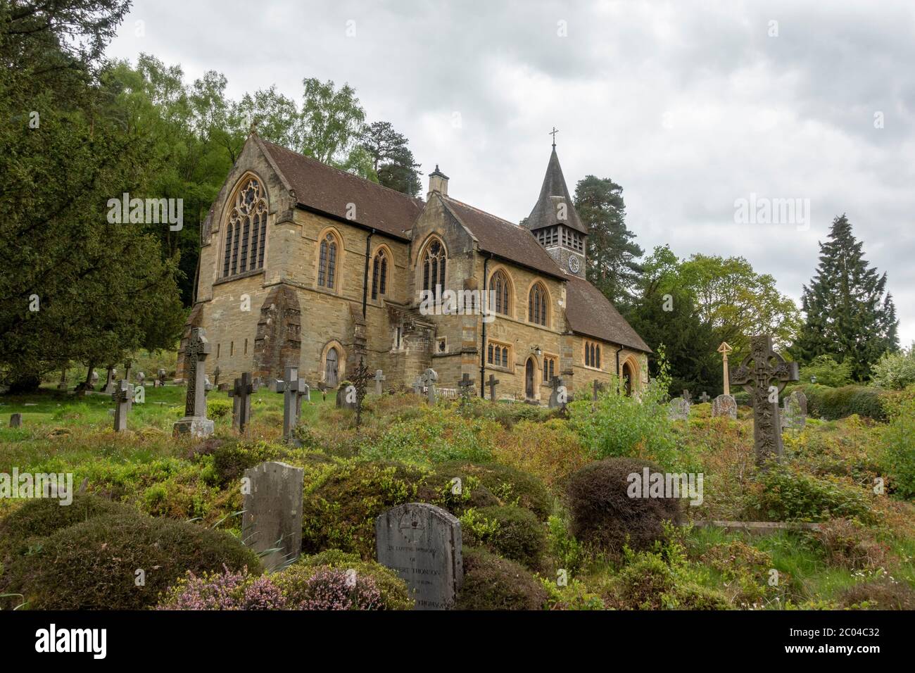 The St Mary the Virgin church in the small village of Abinger Hammer ...