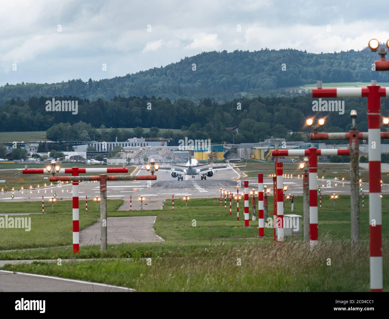 Swiss and Helvetic planes waiting grounded on the Dübendorf airbase ...