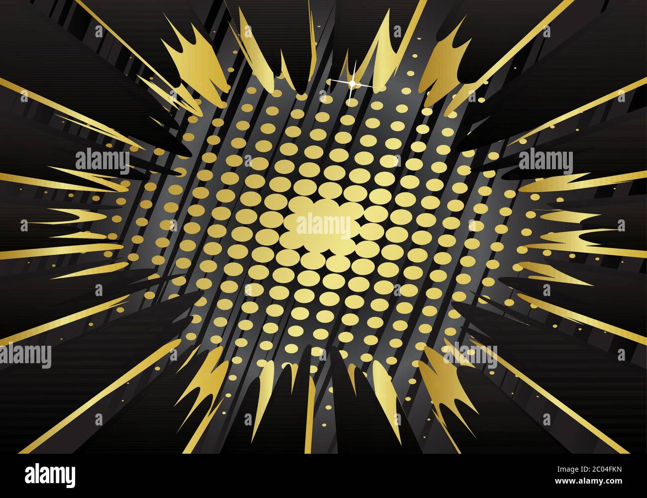 Cartoon design gold colored background. Comic book golden illustration ...