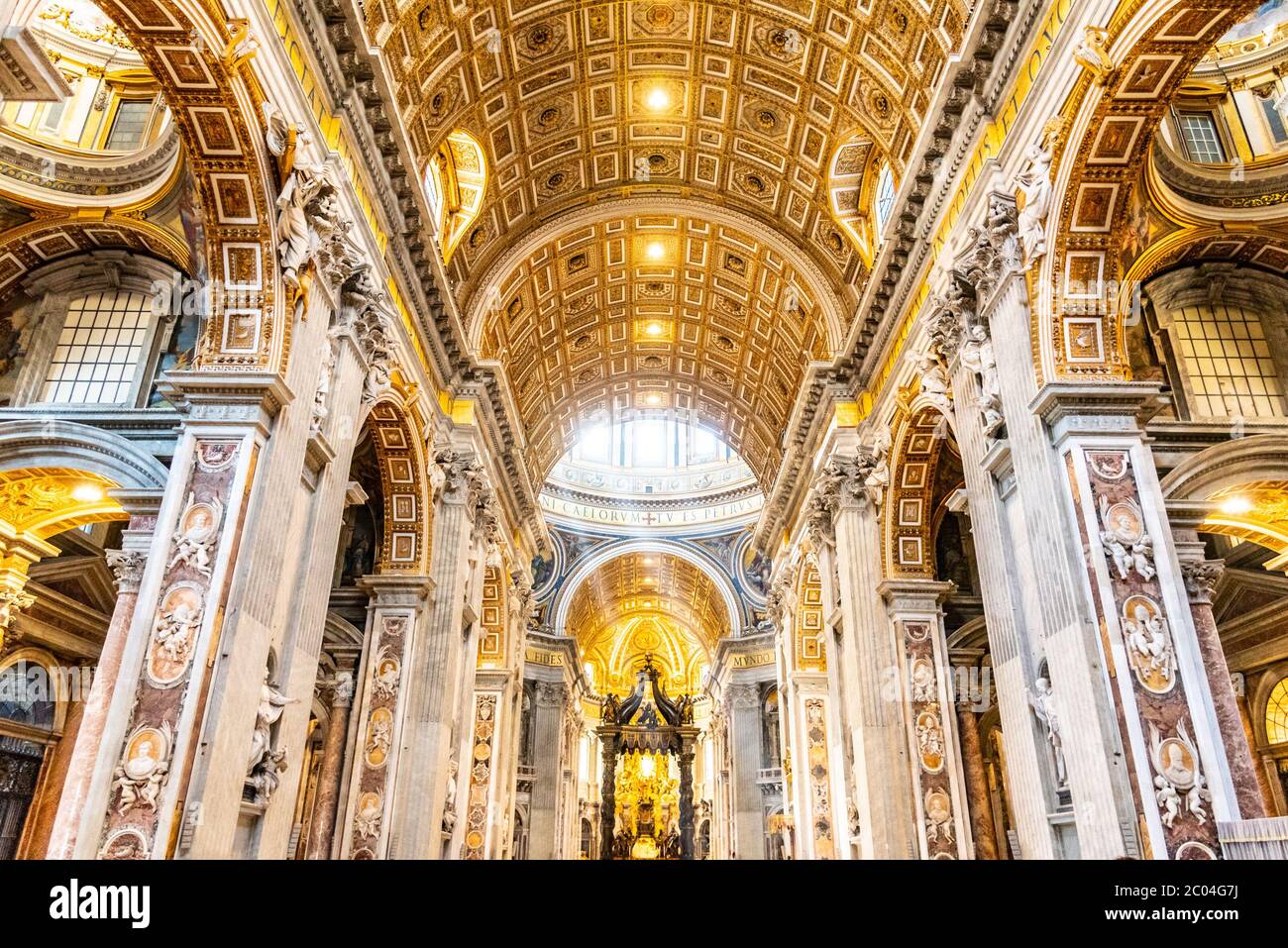 VATICAN CITY - MAY 07, 2019: Ray of light in interior of the Saint ...