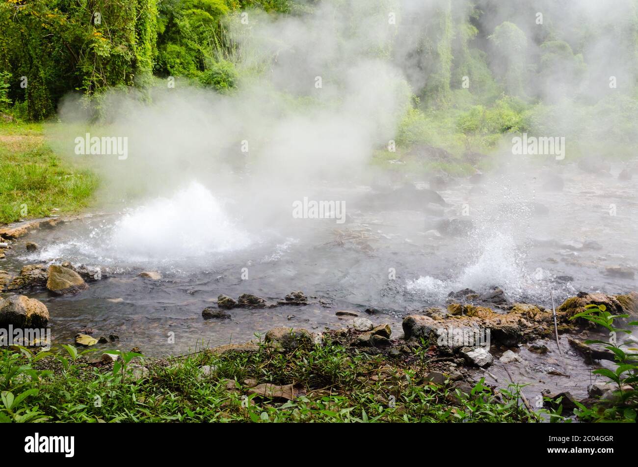 Spring of naturally hot water Stock Photo - Alamy