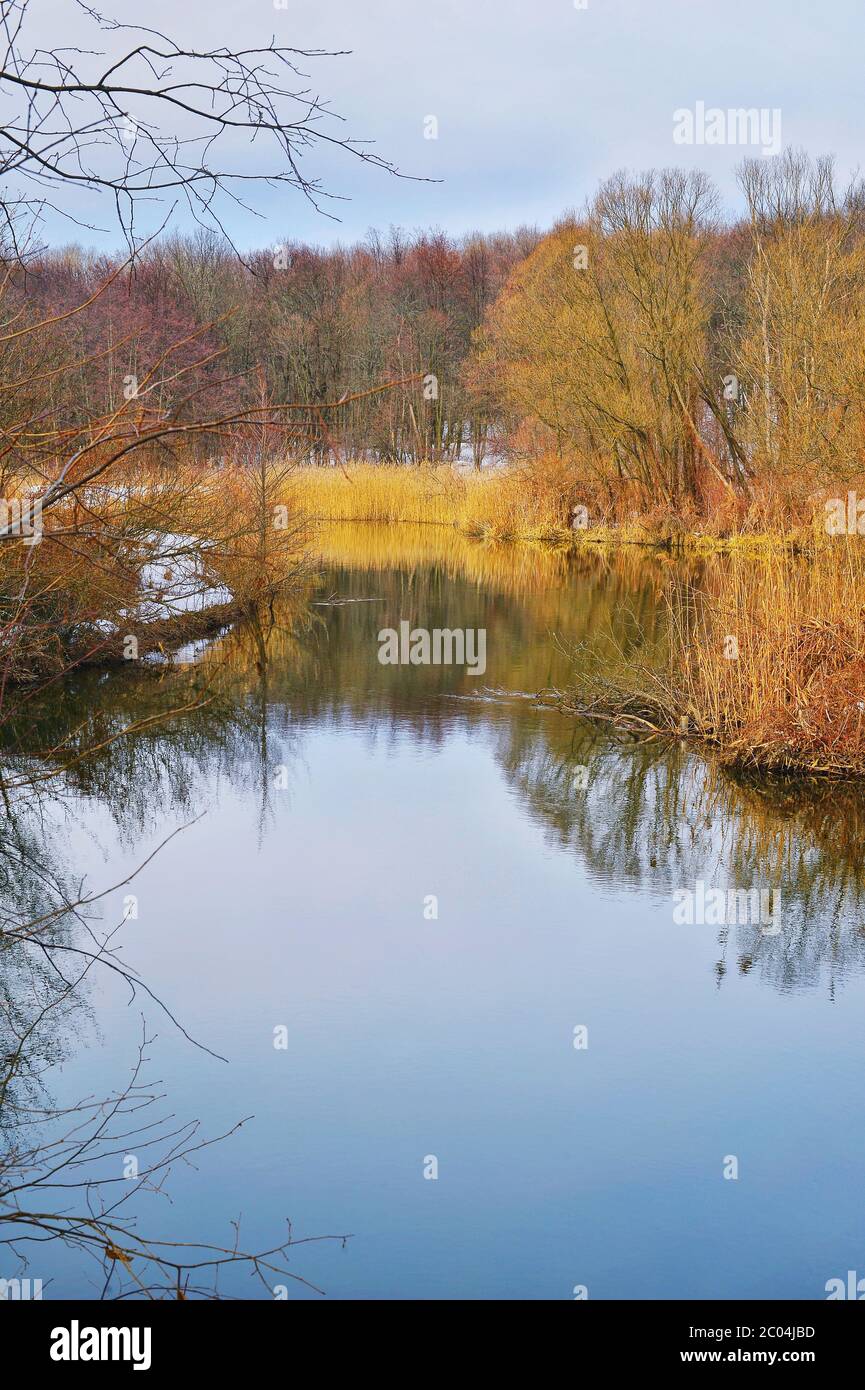 Spring landscape with the river Stock Photo - Alamy