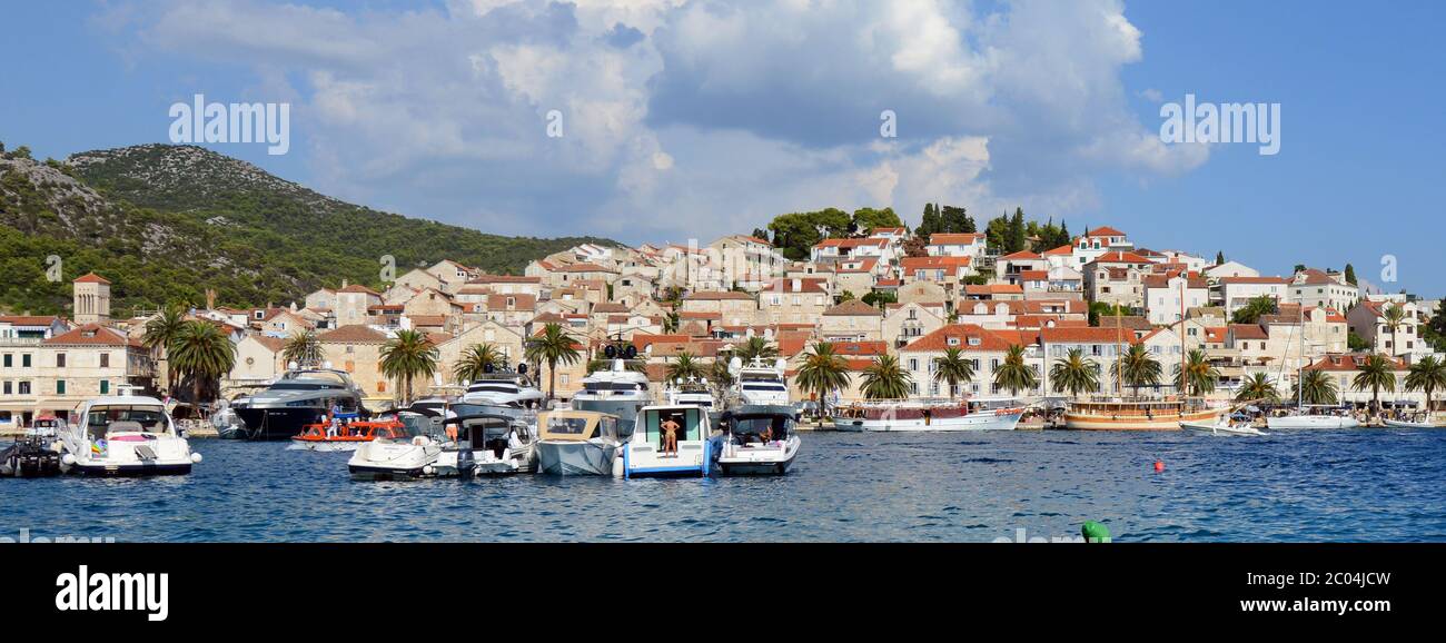 Views of Hvar from the sea Stock Photo - Alamy
