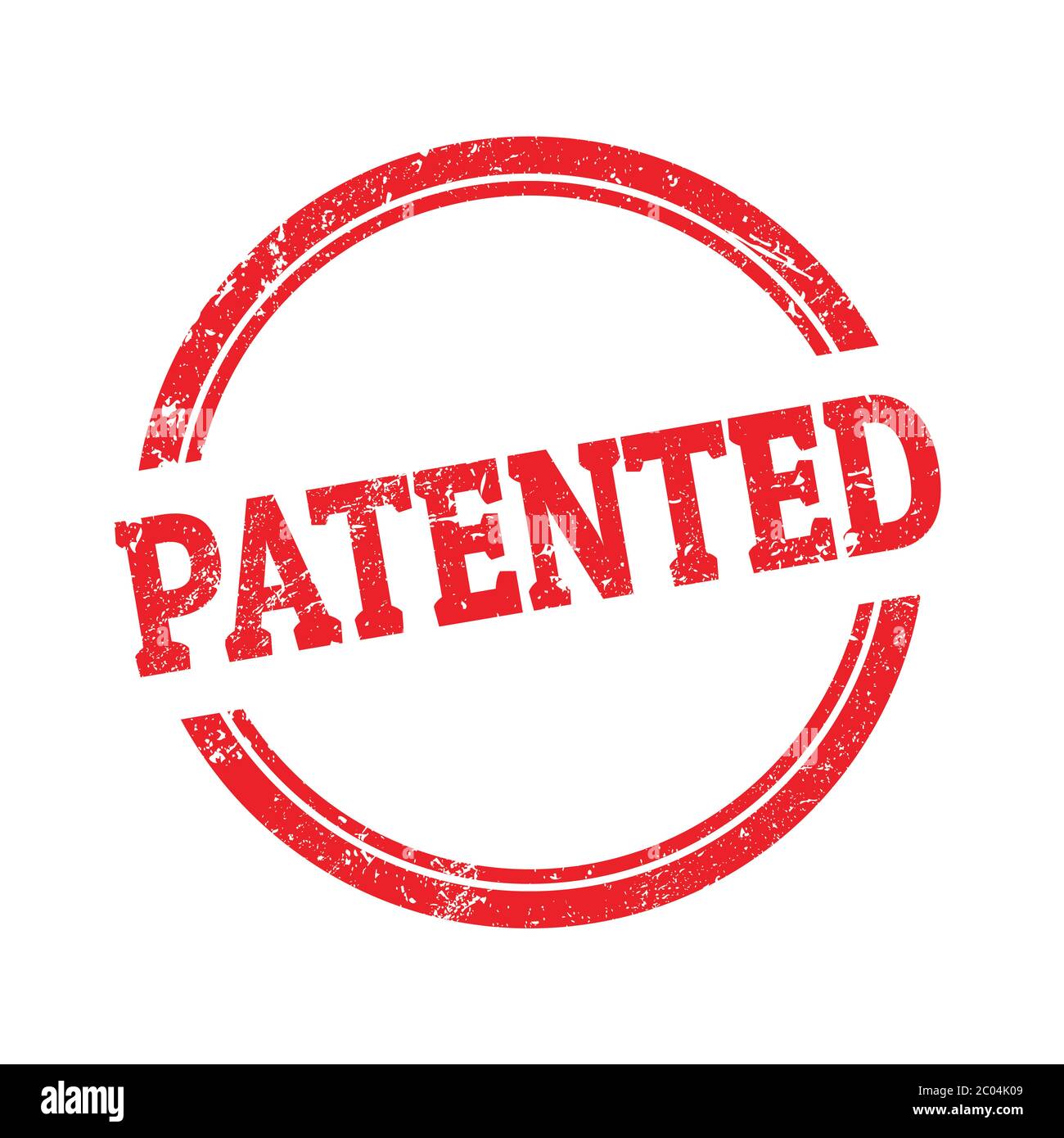 PATENTED red round grungy stamp Stock Photo - Alamy